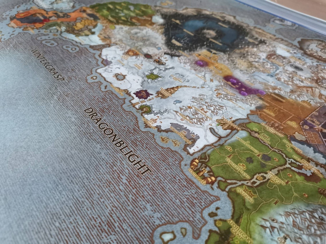 World of Warcraft Northrend Map High Quality A3 A2 or A1 | Etsy