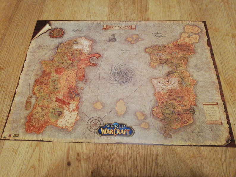 World of Warcraft Vanilla Azeroth World Map High Quality A3 | Etsy