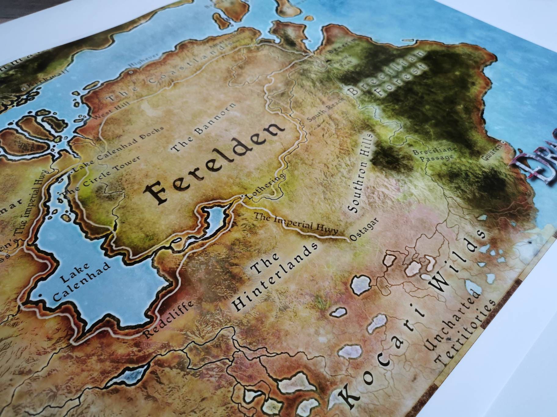 Dragon Age Origins Fereldan Map High Quality A3 or A2 | Etsy