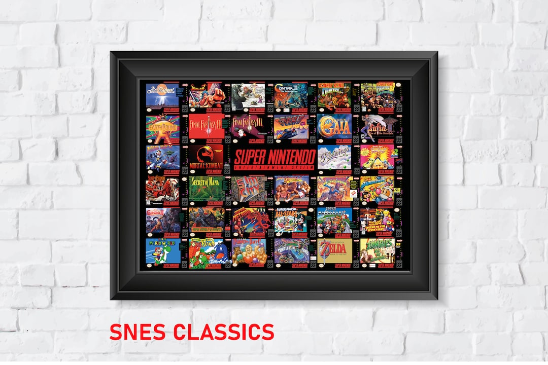 Super Nintendo Box Art Poster, High Quality, A1/A2 Prints (SNES ...