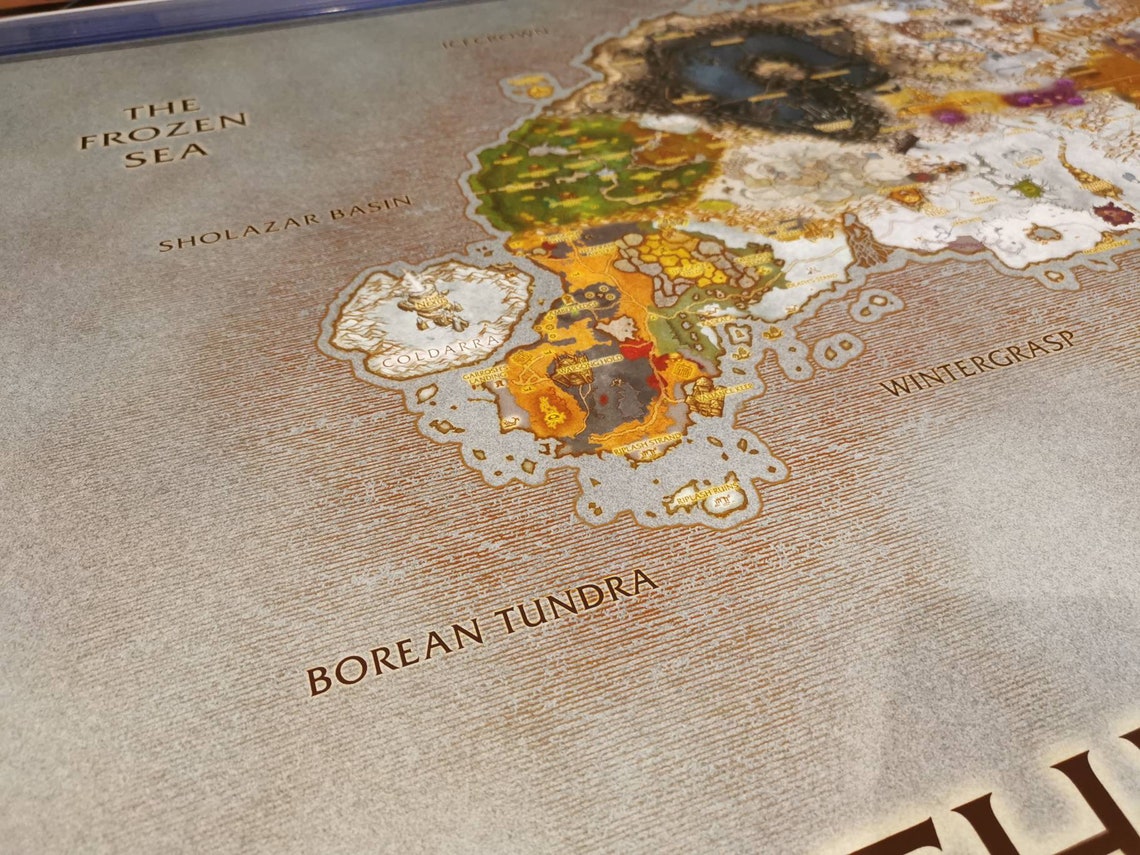 World of Warcraft Northrend Map High Quality A3 A2 or A1 | Etsy