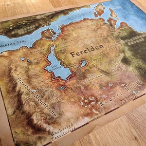 Dragon Age Origins, Fereldan Map, High Quality, A3, A2 or A1 Prints ...