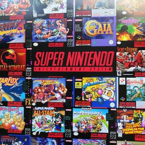 Super Nintendo Box Art Poster, High Quality, A1/A2 Prints (SNES ...
