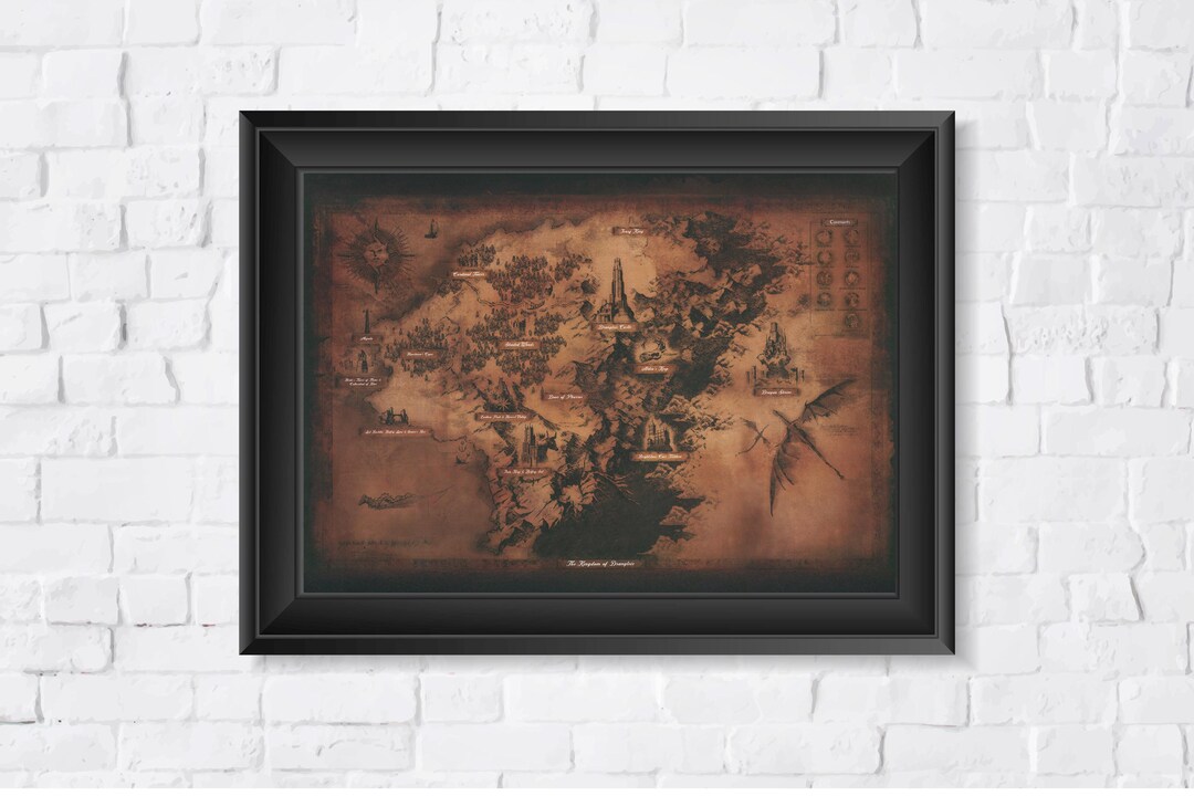 Dark Souls 2, the Kingdom of Drangleic Map, High Quality, A3, A2 & A1 ...