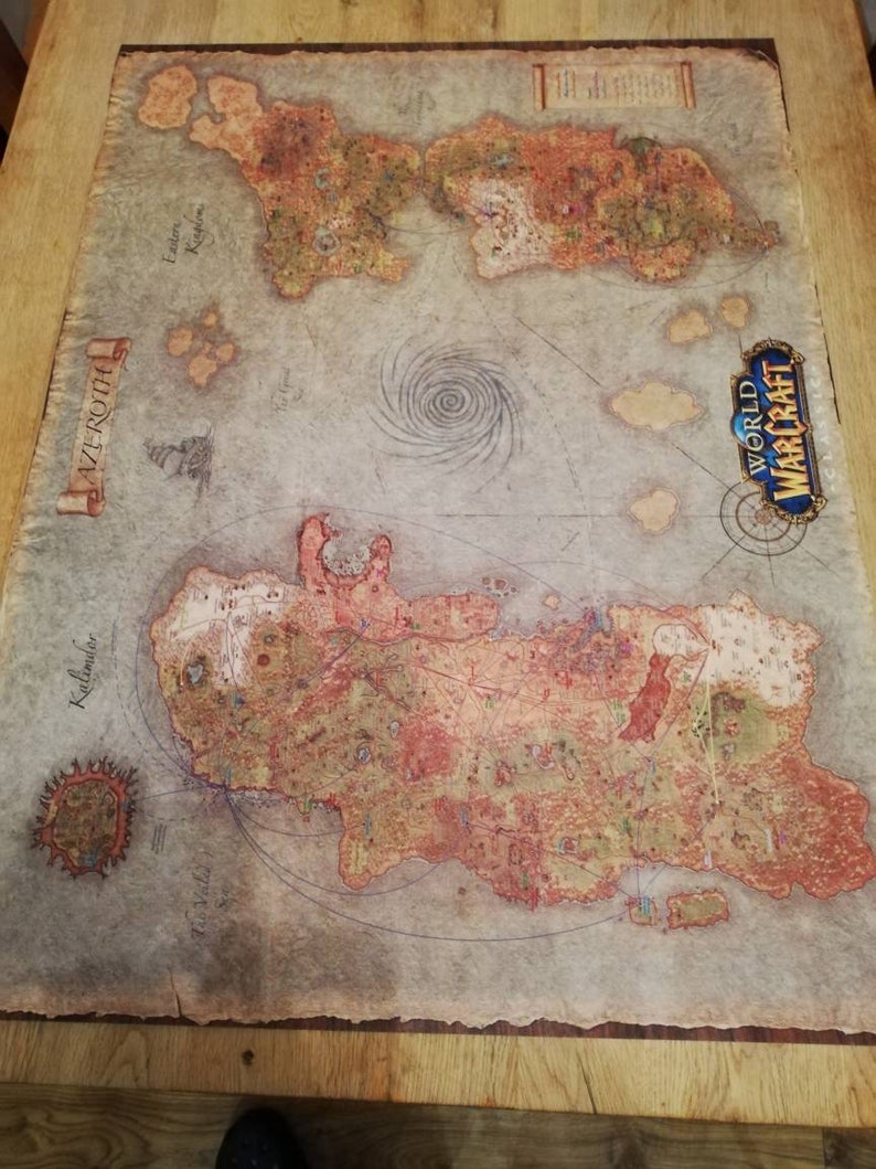 World of Warcraft Vanilla Azeroth World Map Alternative | Etsy UK