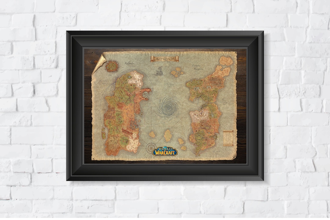 World of Warcraft Vanilla, Azeroth World Map, High Quality A3 Print ...