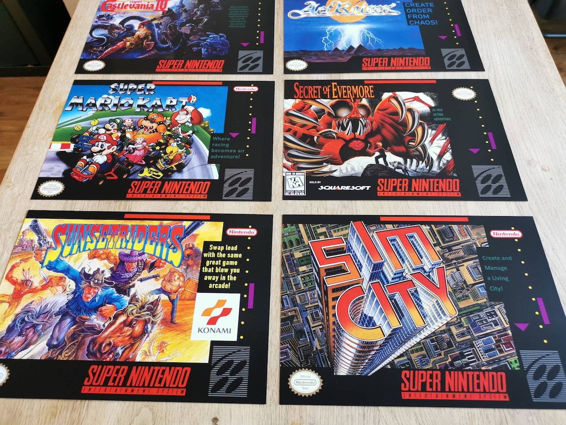 SNES Box Art A4 Prints 297x210mm Super Nintendo | Etsy