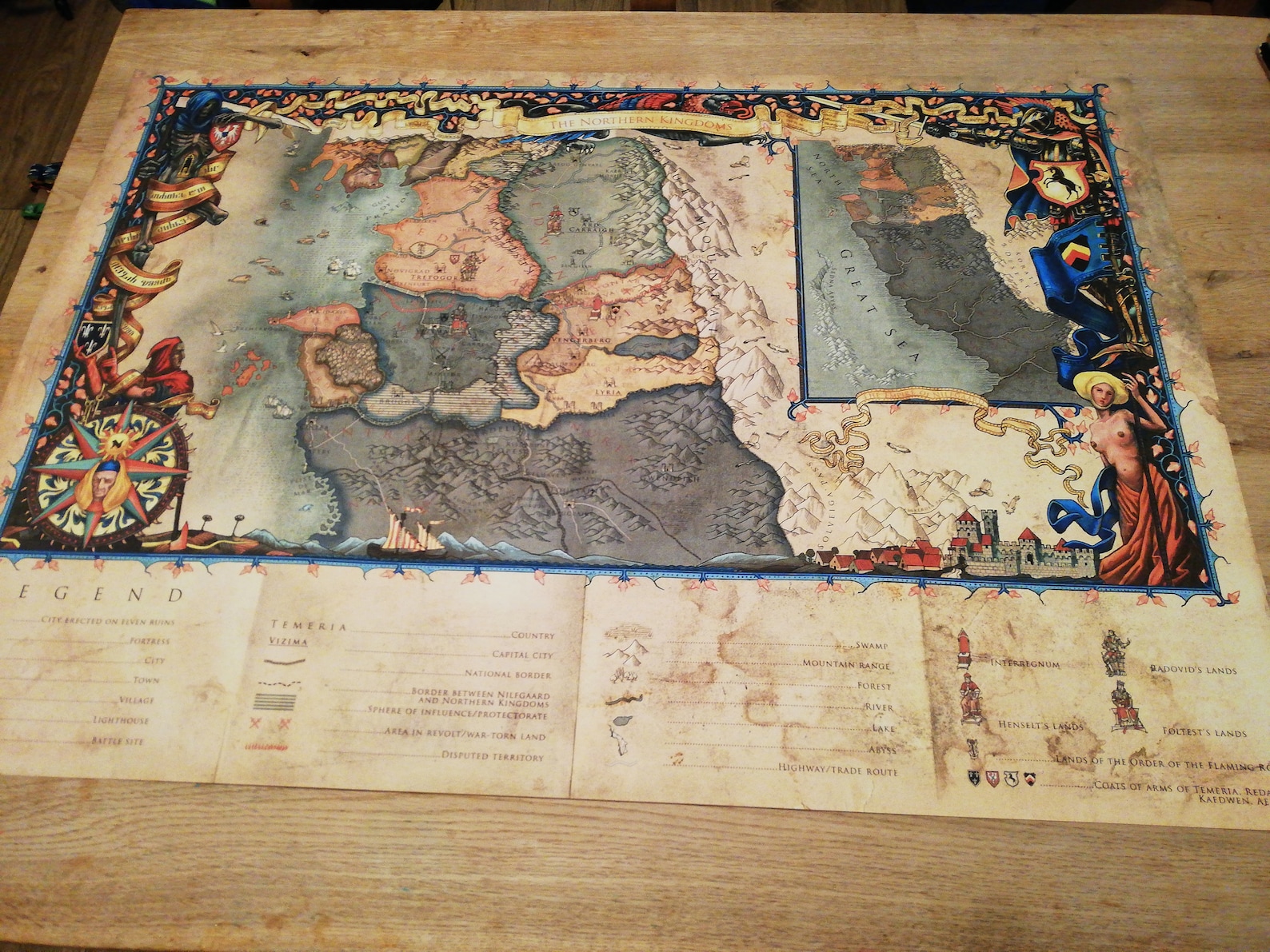 The World of the Witcher Map, the Northern Kingdoms, High Quality, A1 ...