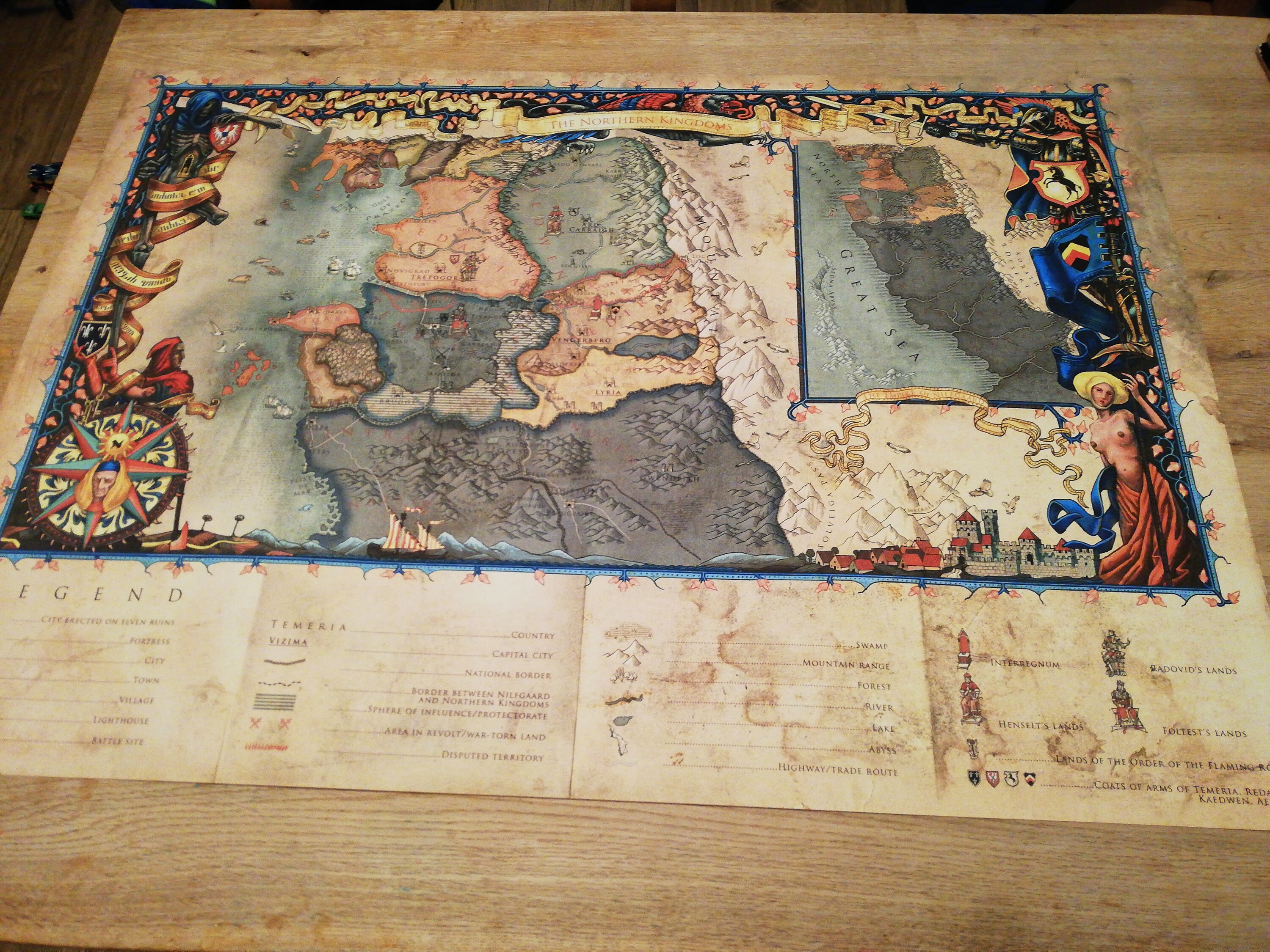 The World of the Witcher Map the Northern Kingdoms High - Etsy