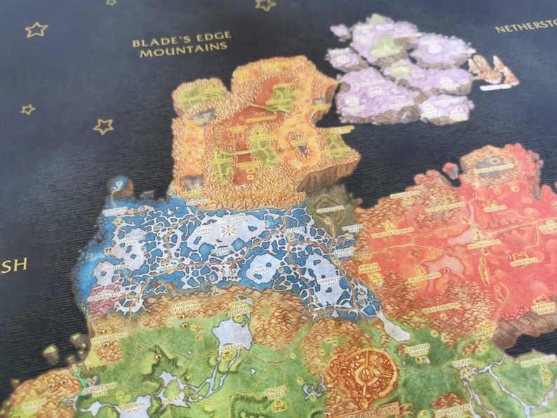World of Warcraft Burning Crusade Classic Outland Map High - Etsy