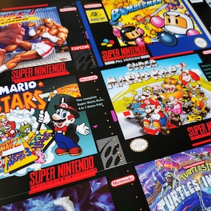 Super Nintendo Box Art Poster, High Quality, A1/A2 Prints (SNES ...
