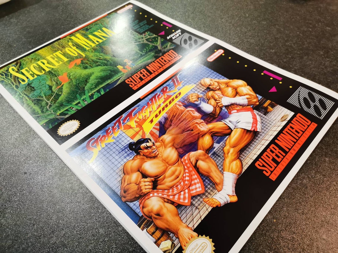 SNES Box Art A4 Prints 297x210mm Super Nintendo | Etsy