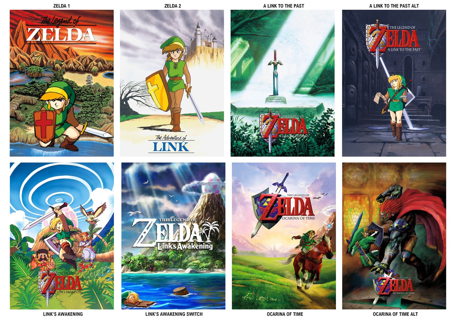 The Legend of Zelda Custom Box Art A3 420x297mm or 11x14 - Etsy UK