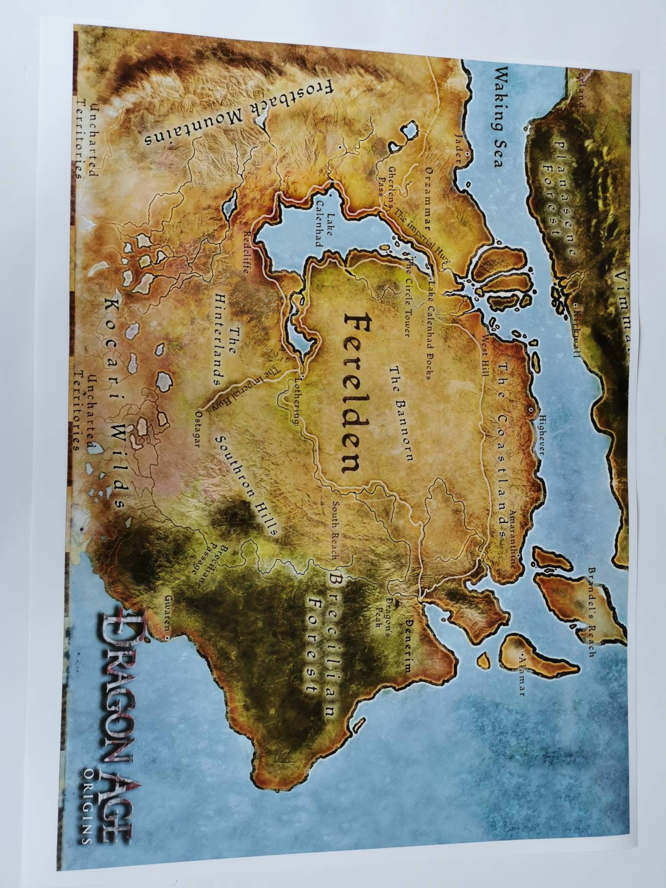 Dragon Age Origins Fereldan Map High Quality A3 or A2 | Etsy