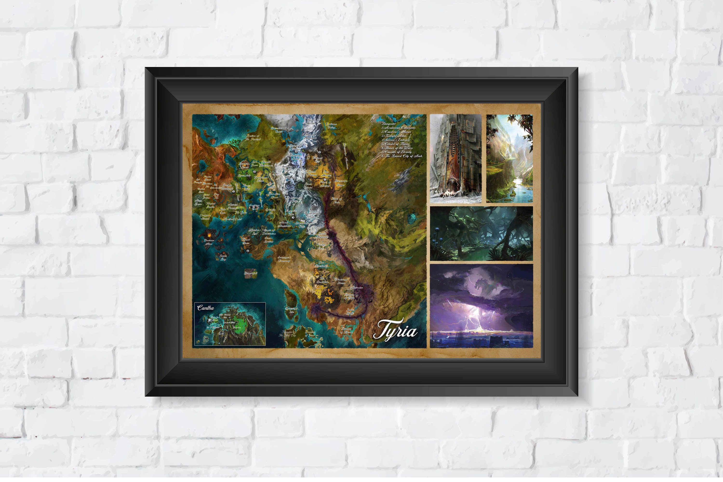 Guild Wars 2 Tyria Map High Quality A3 A2 & A1 Prints - Etsy