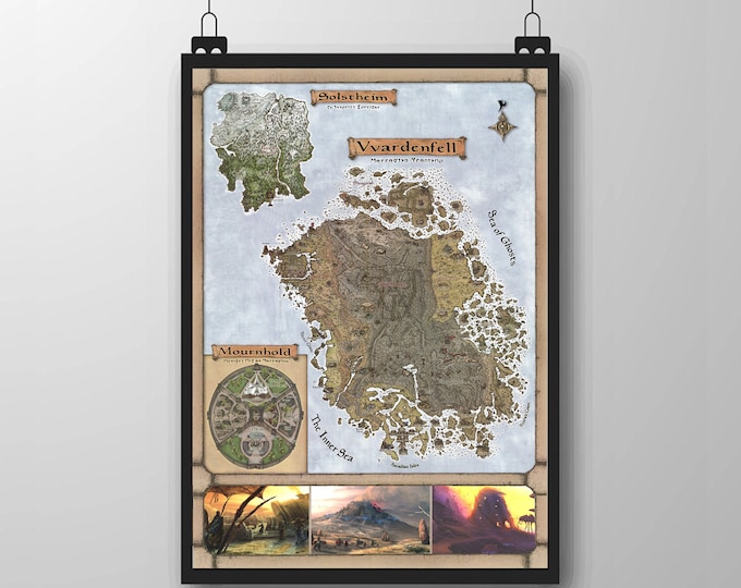 Morrowind, Vvardenfell Map (the Elder Scrolls 3), High Quality, Large ...