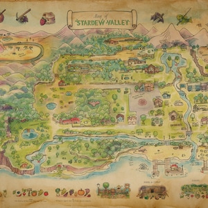 Stardew Valley Map, High Quality, A1/A2/A3 Prints - Etsy