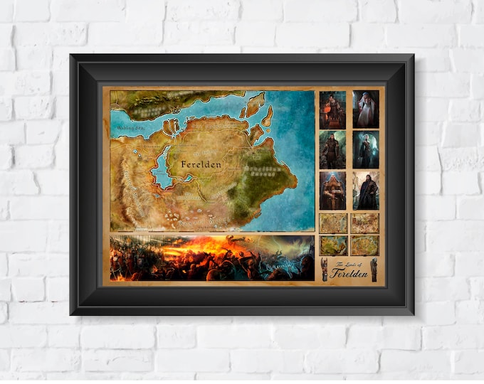 Dragon Age Origins, Fereldan Map, High Quality, A3, A2 or A1 Prints ...