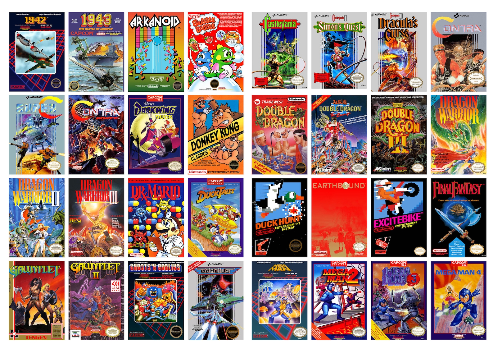 NES Box Art A4 Prints 297x210mm Nintendo Entertainment - Etsy UK