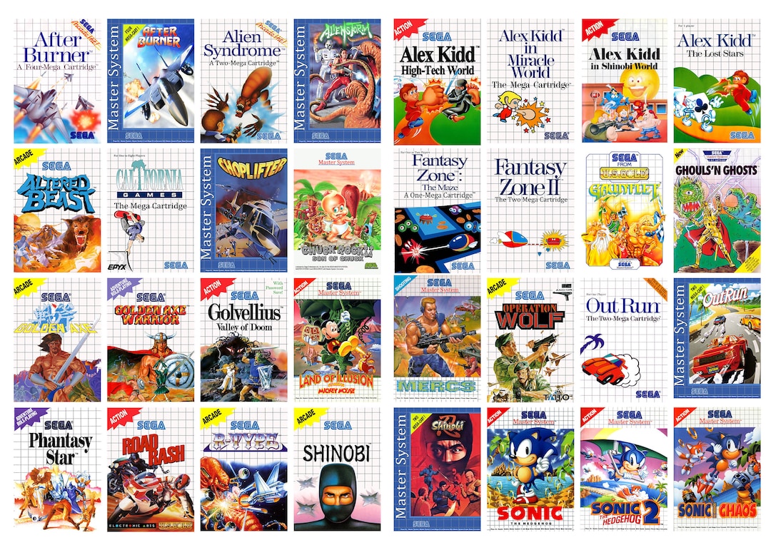 Sega Master System Box Art A4 Posters 297x210mm - Etsy