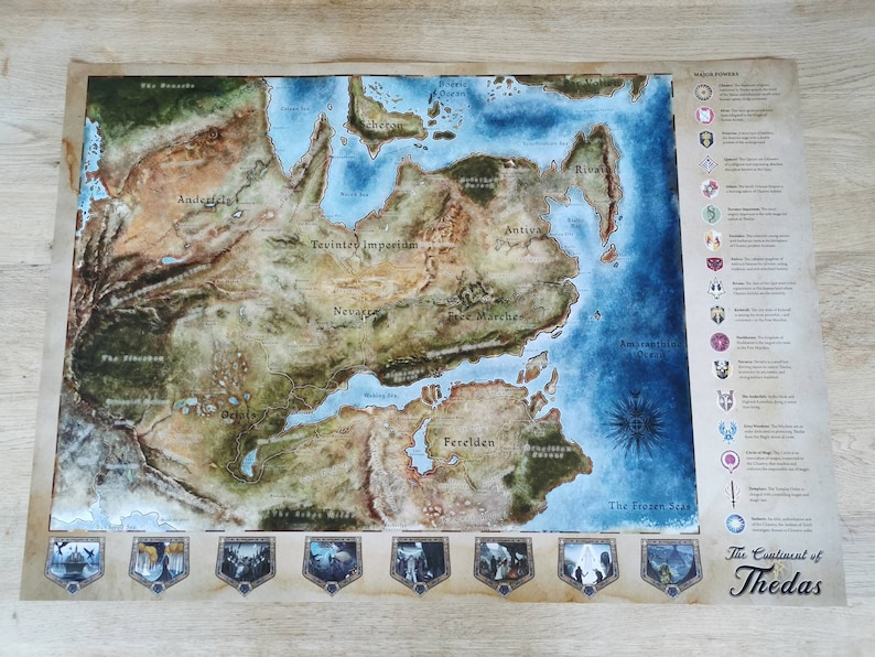 Dragon Age Inquisition Thedas Map High Quality A3 A2 & A1 | Etsy