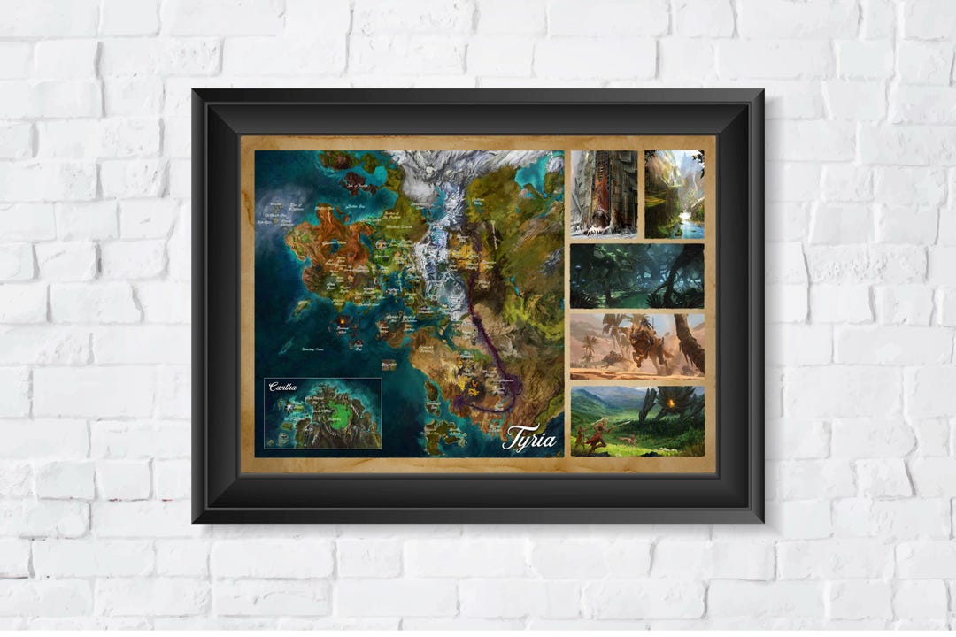 Guild Wars 2, Tyria Map, High Quality, A3, A2 & A1 Prints - Etsy