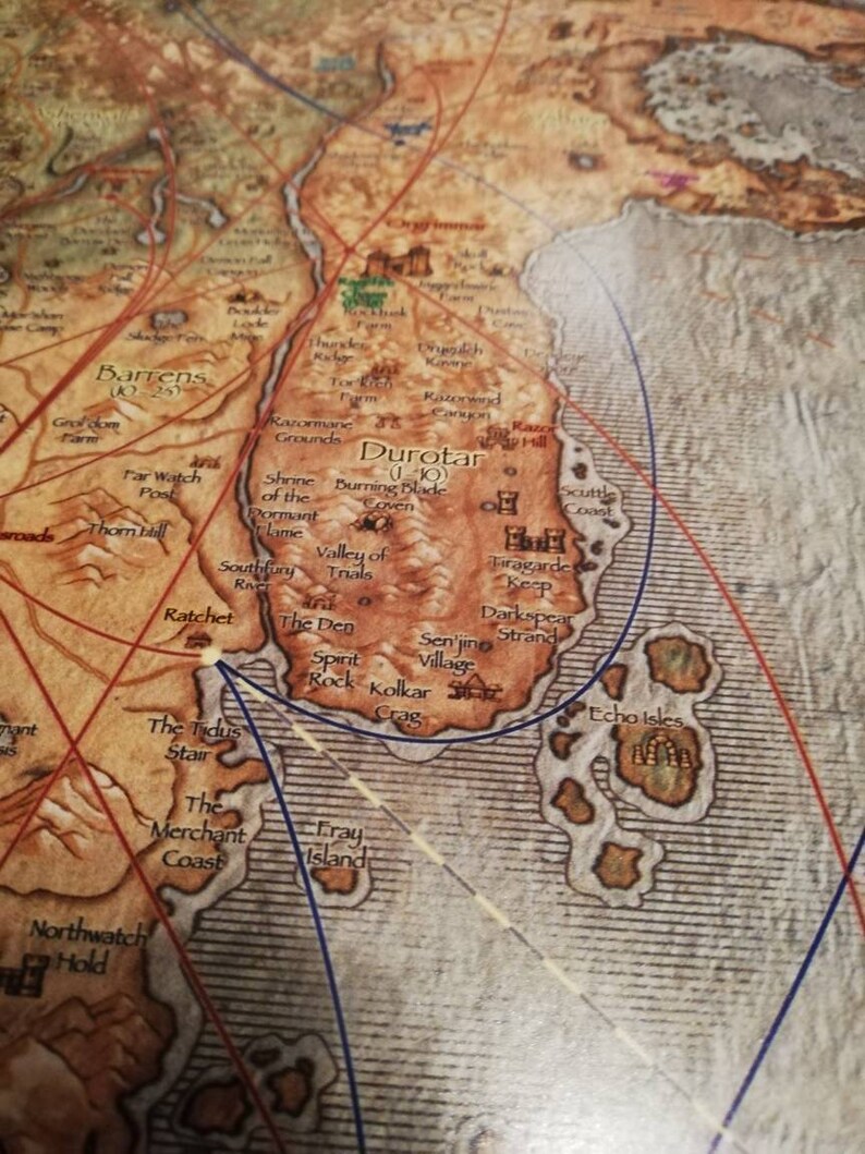 World of Warcraft Vanilla Azeroth World Map Alternative | Etsy UK