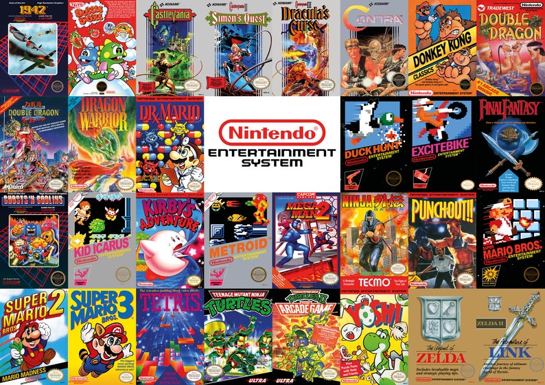 Nintendo Entertainment Sytem (NES) Box Art Poster, High Quality, A1/A2 ...