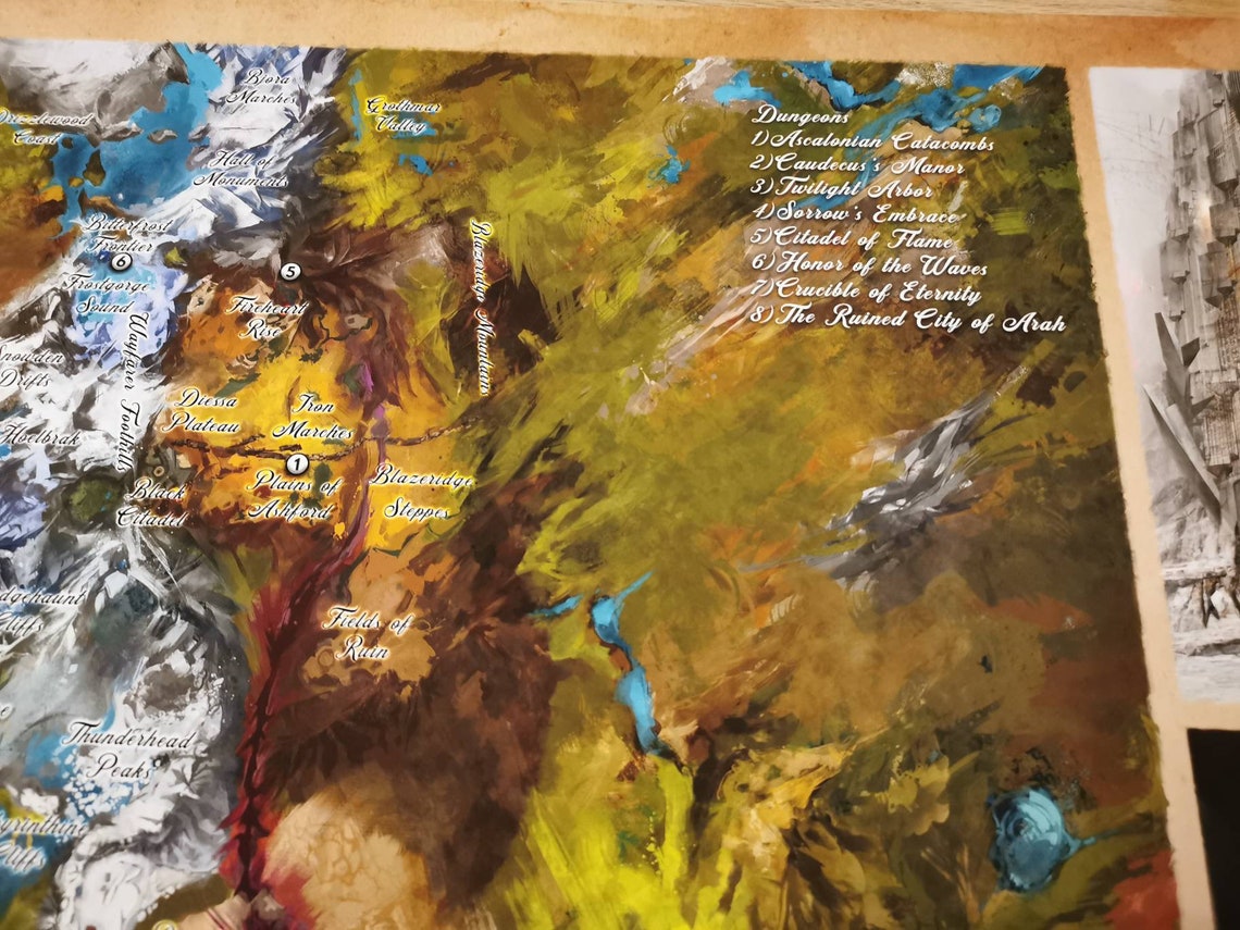 Guild Wars 2 Tyria Map High Quality A3 A2 & A1 Prints | Etsy