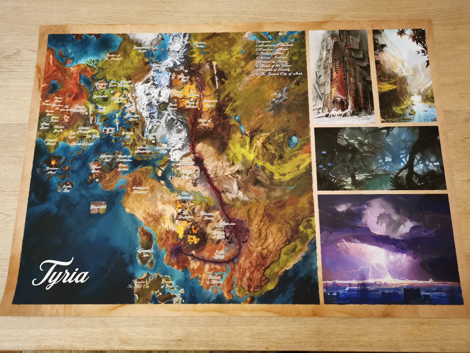 Guild Wars 2 Tyria Map High Quality A3 A2 & A1 Prints | Etsy