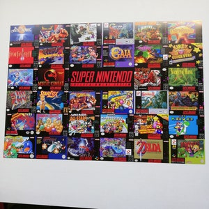 Super Nintendo Box Art Poster, High Quality, A1/A2 Prints (SNES ...