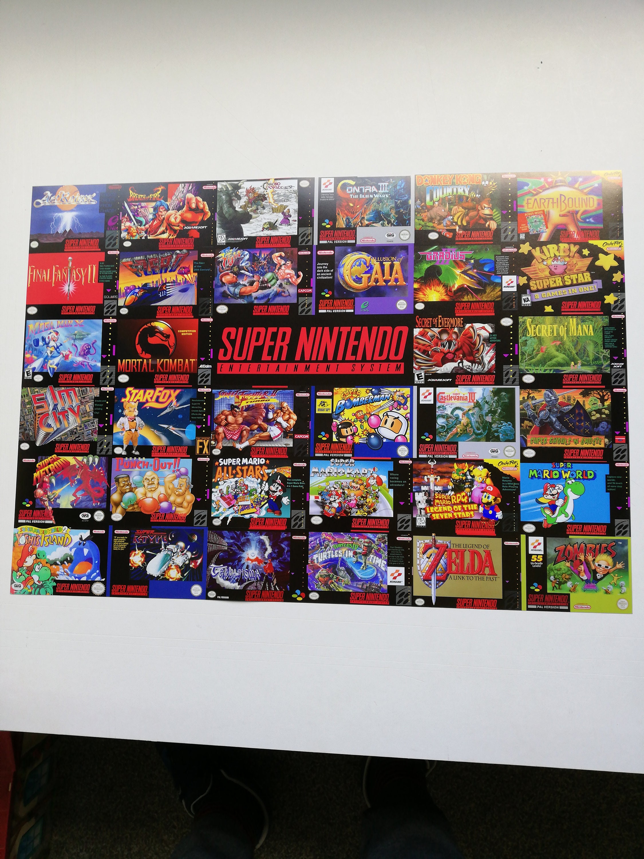Super Nintendo Box Art Poster High Quality A1/A2 Prints | Etsy