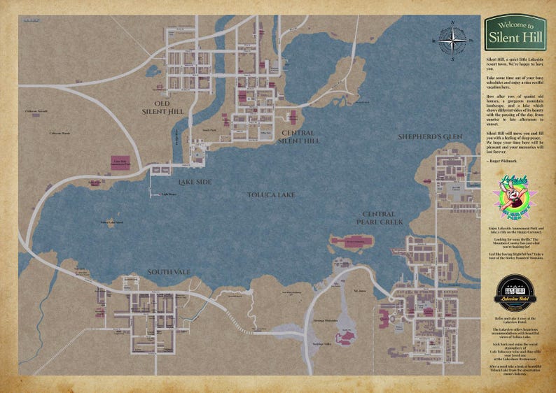 Silent Hill Map, (all Games) High Quality A1/A2/A3 Prints - Etsy