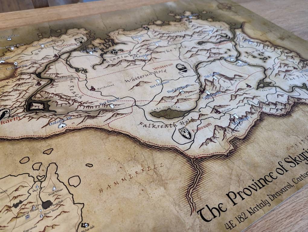 Skyrim Anniversary Map the Elder Scrolls 5 High Quality - Etsy UK