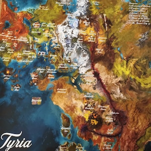 Guild Wars 2, Tyria Map, High Quality, A3, A2 & A1 Prints - Etsy