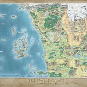 The Sword Coast Map, High Quality, A1/a2/a3/16x24 Prints - Etsy