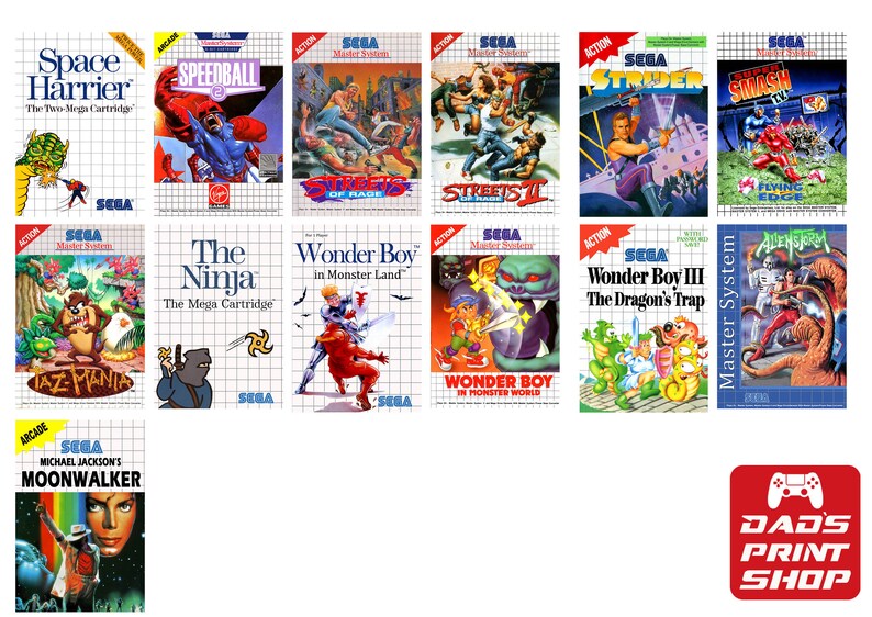 Sega Master System Box Art A4 Posters 297x210mm | Etsy