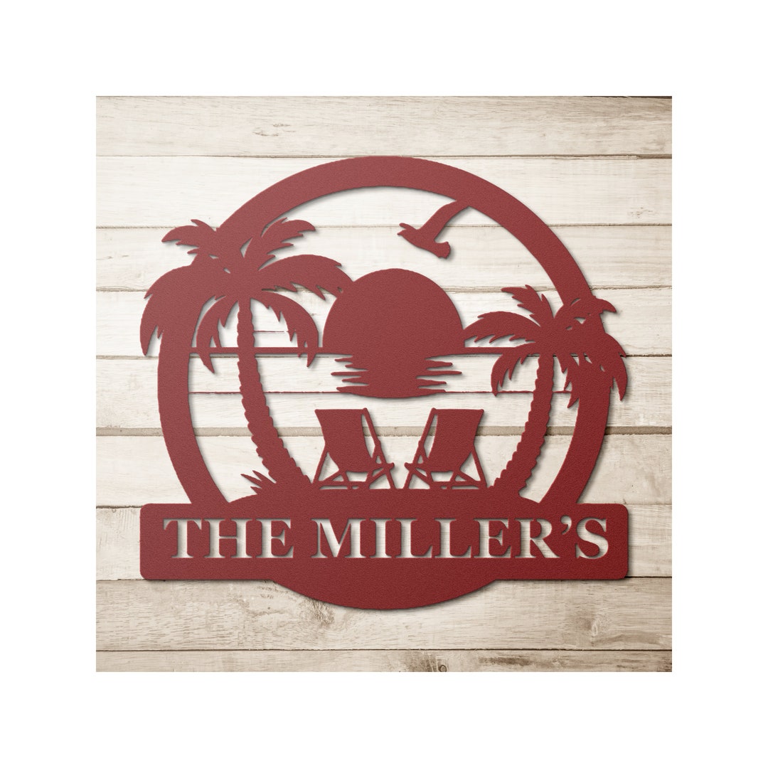 Personalized Beach Sunset Custom Metal Wall Art Sign - Etsy