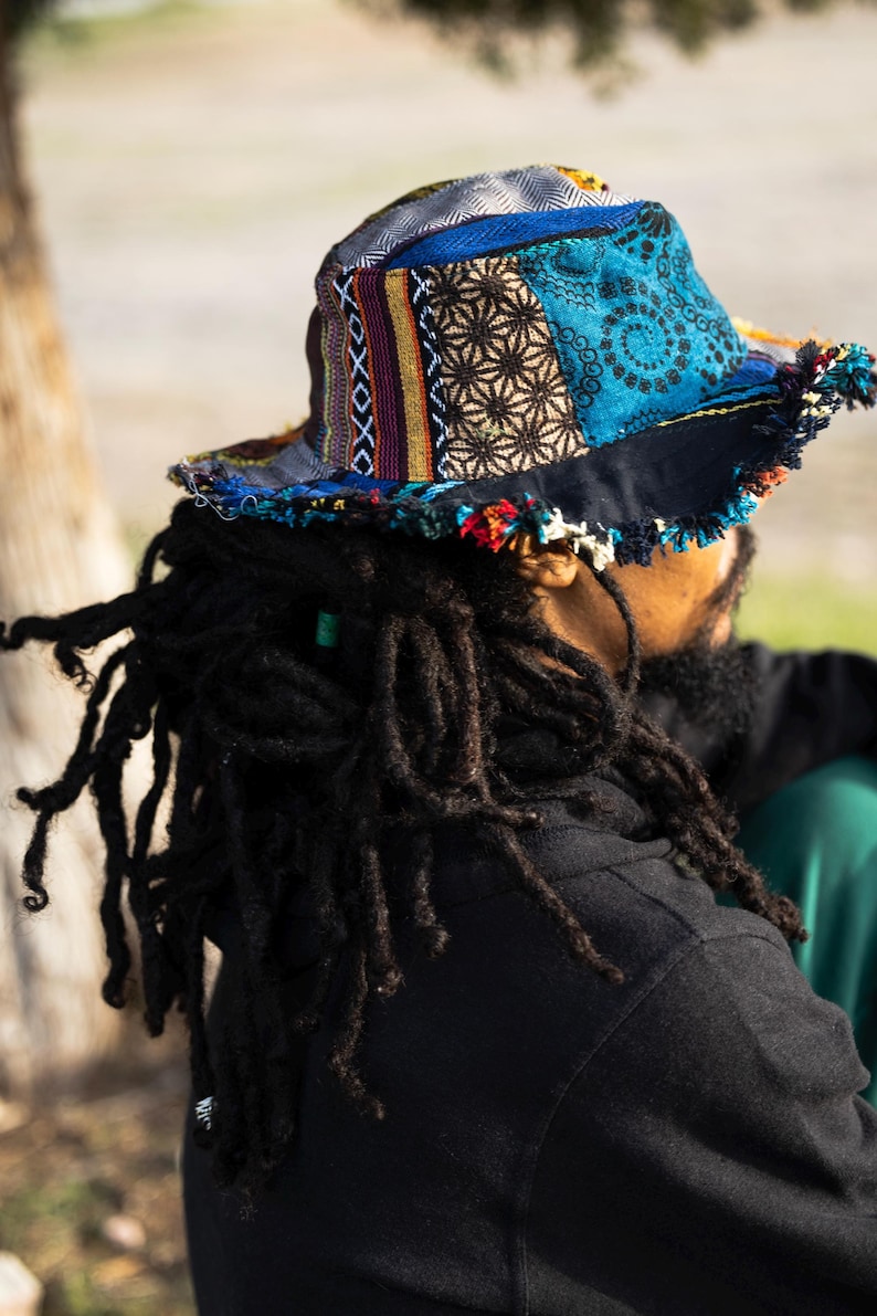 Hemp Sun Hat Boho Style Bohemian Design Earth Friendly Unisex Accessory ...