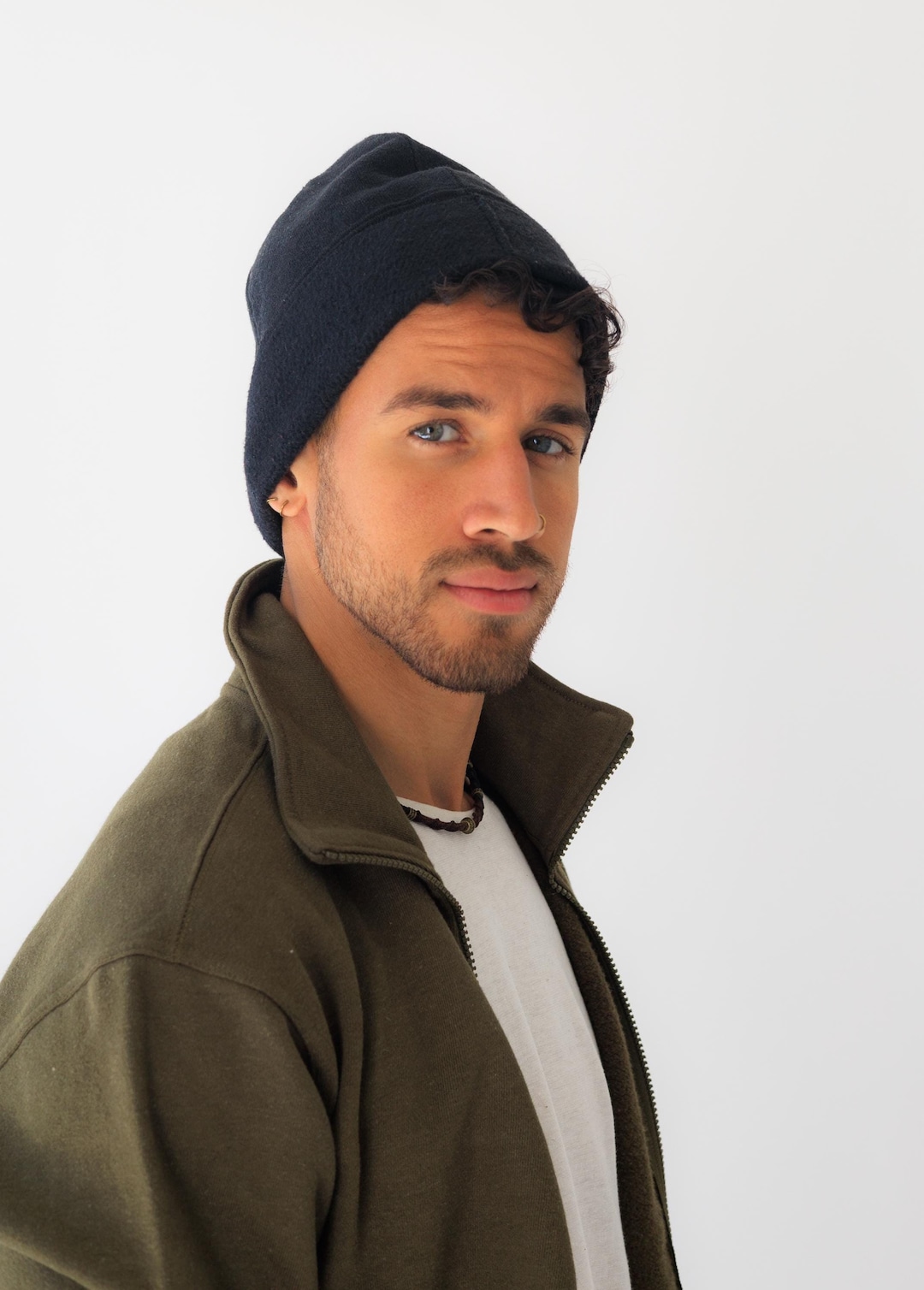 Beanie Hat Hemp Fleece Toque Olive Burgundy Taupe Navy Black Red, White ...