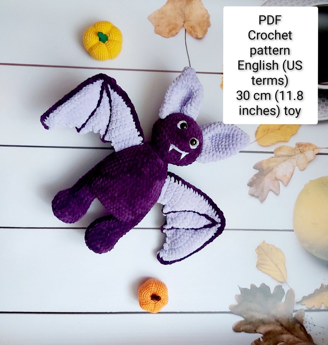Crochet Bat Pattern, Bat Plush Pattern, Amigurumi Bat Pattern ...