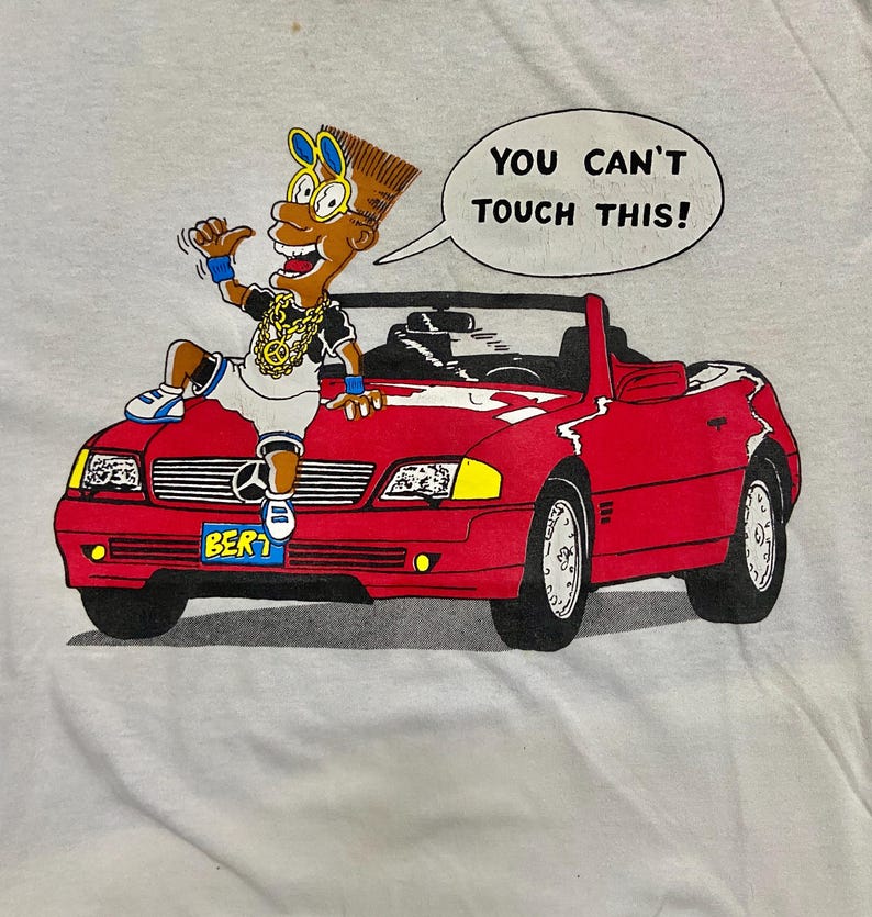 Vintage 80s Bart Simpson "you Cant Touch This" Mercedes Benz Promo Hip ...