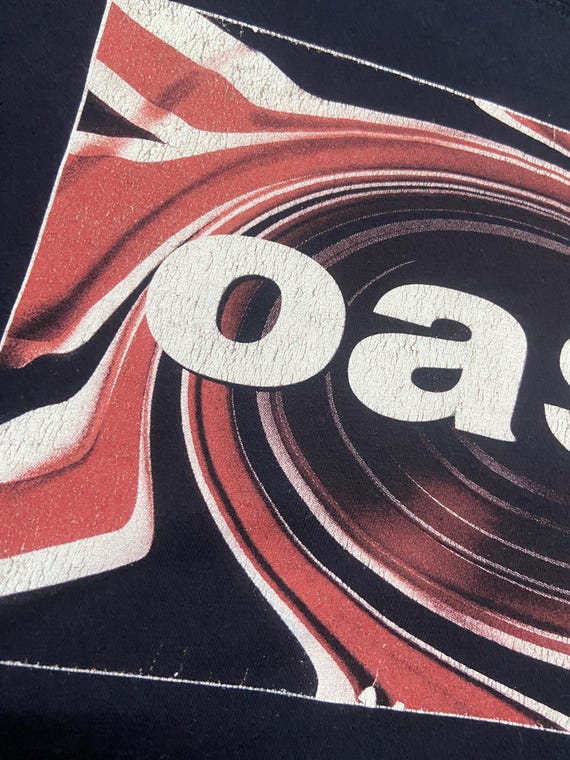 Vintage Oasis English Rock "Spiral Union Jack" Logo T… - Gem