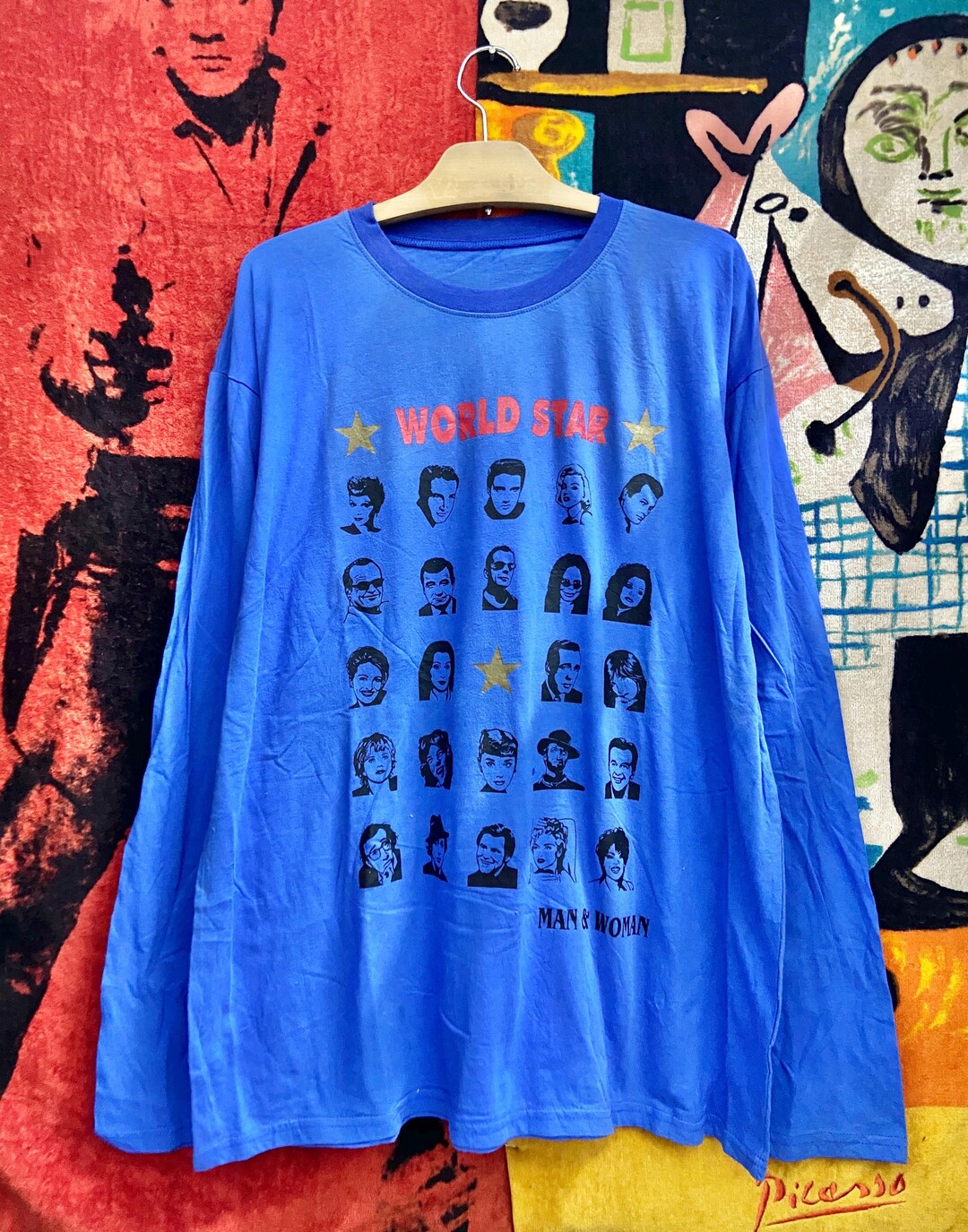 Vintage 00s World Star Pop Culture Icon Novelty Art Photo T Shirt / Pop ...
