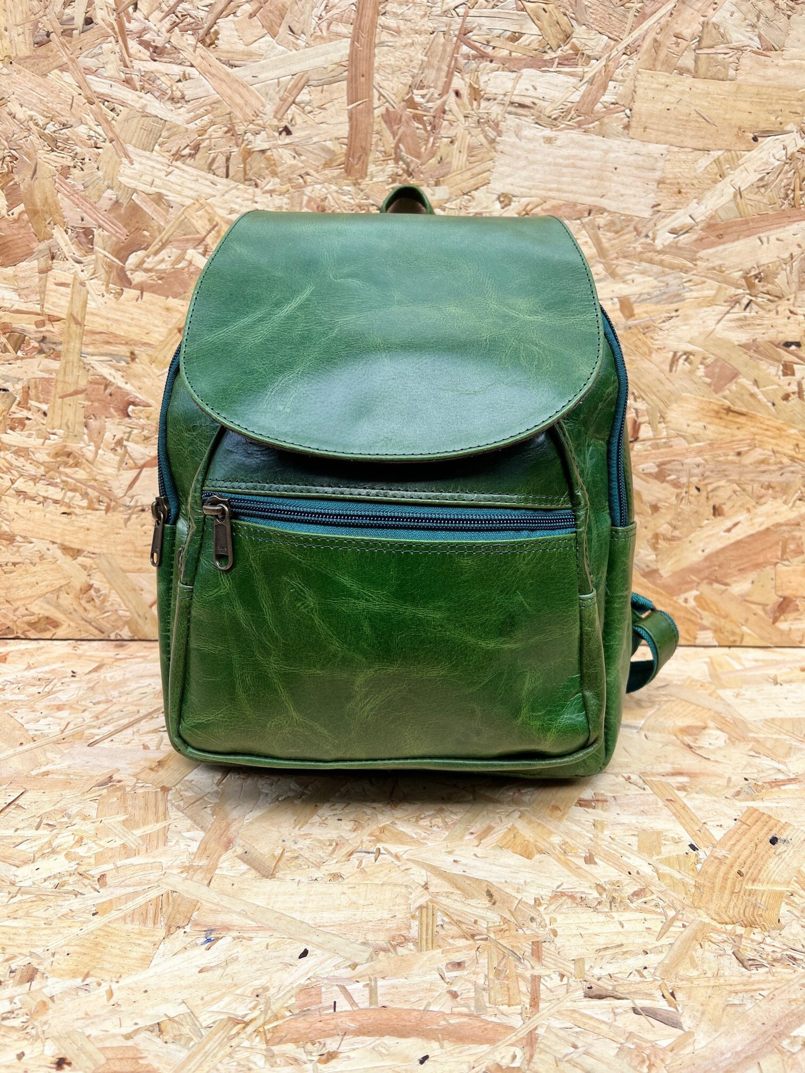 Green Leather Backpack - Women's Backpack - Leather Shoulder Bag ...