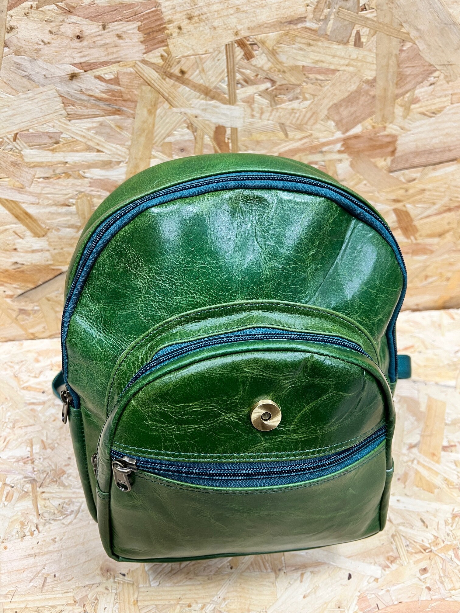 Green Leather Backpack - Women's Backpack - Leather Shoulder Bag ...