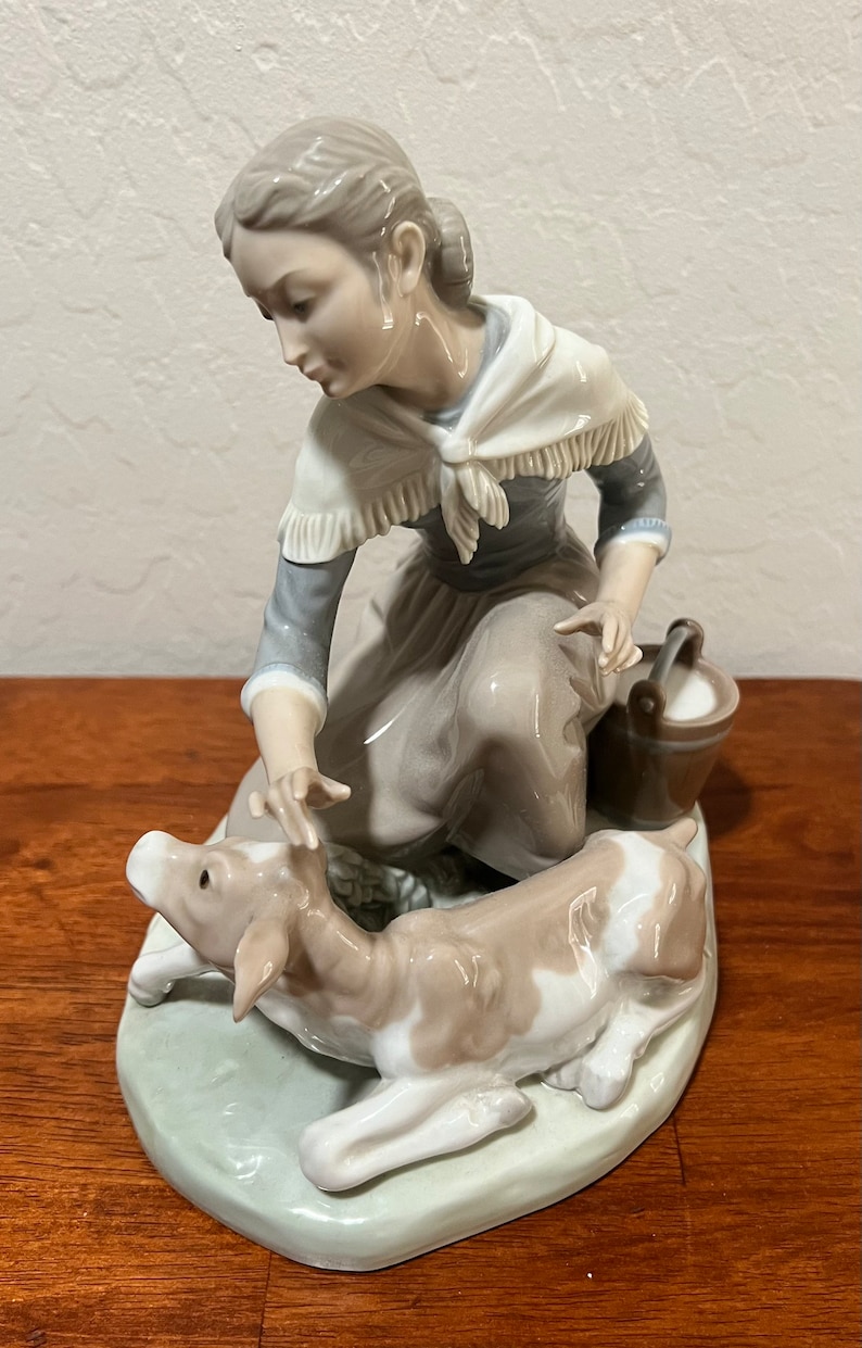 Lladro Figurine Caressing A Little Calf 4827 - Etsy