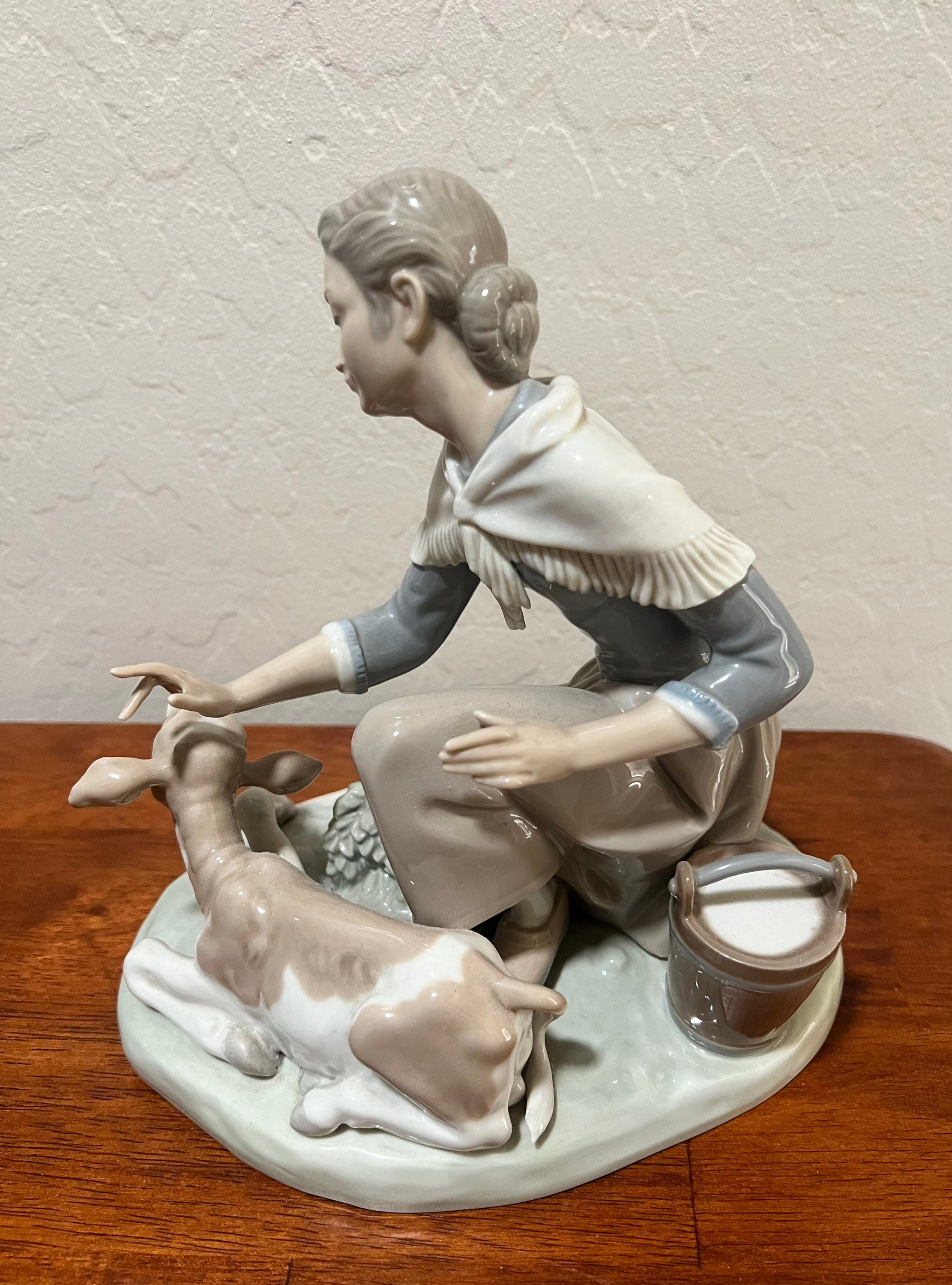 Lladro Figurine Caressing A Little Calf 4827 - Etsy