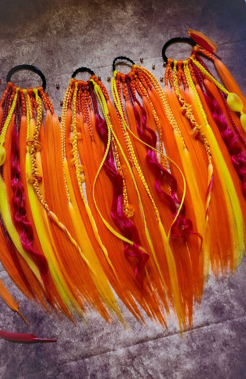 Kerosene Fire Color Hair Falls Temporary Festival Rave Braids - Etsy Canada