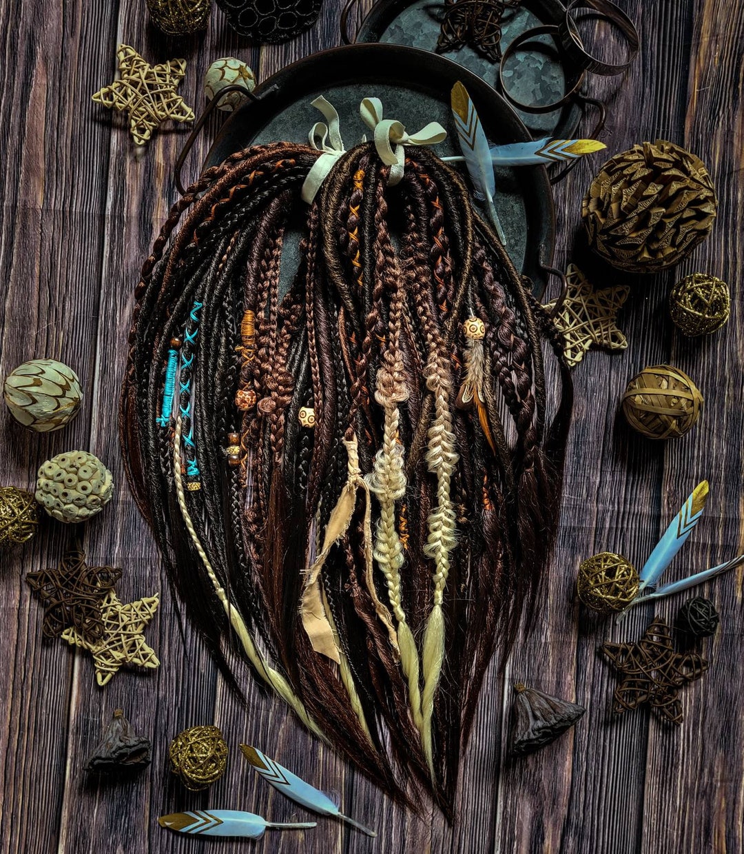 Brown Sugar Dreads Extensions Synthetic Dreadlocks Braids DE SE Boho ...